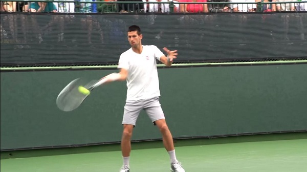 Novak Djokovic Forehand and Backhand from Side View - Indian Wells 2013