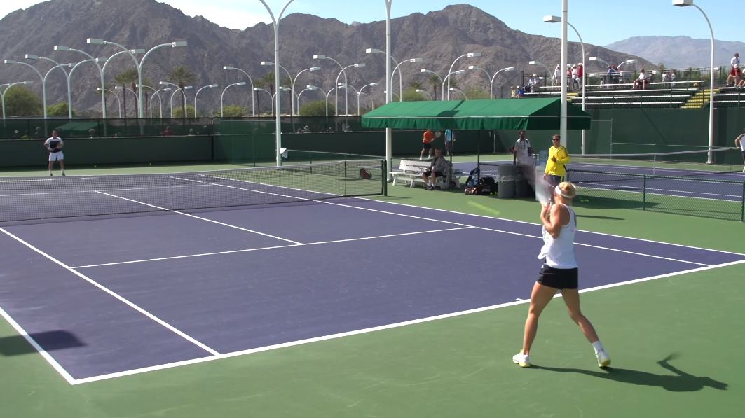 Caroline Wozniacki Forehand and Backhand from Back Angle - Indian Wells ...